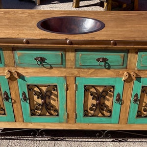 Turquoise Iron Base Vanity - Etsy