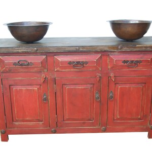 Rustic Red Bathroom Vanity - Etsy