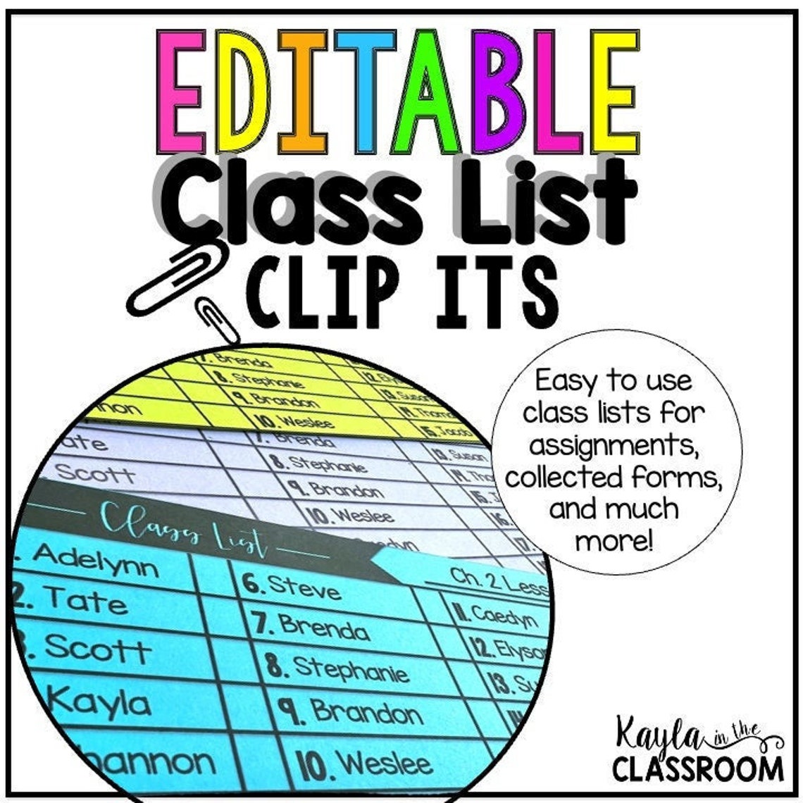 Editable Class Lists/ Editable Checklists - Etsy