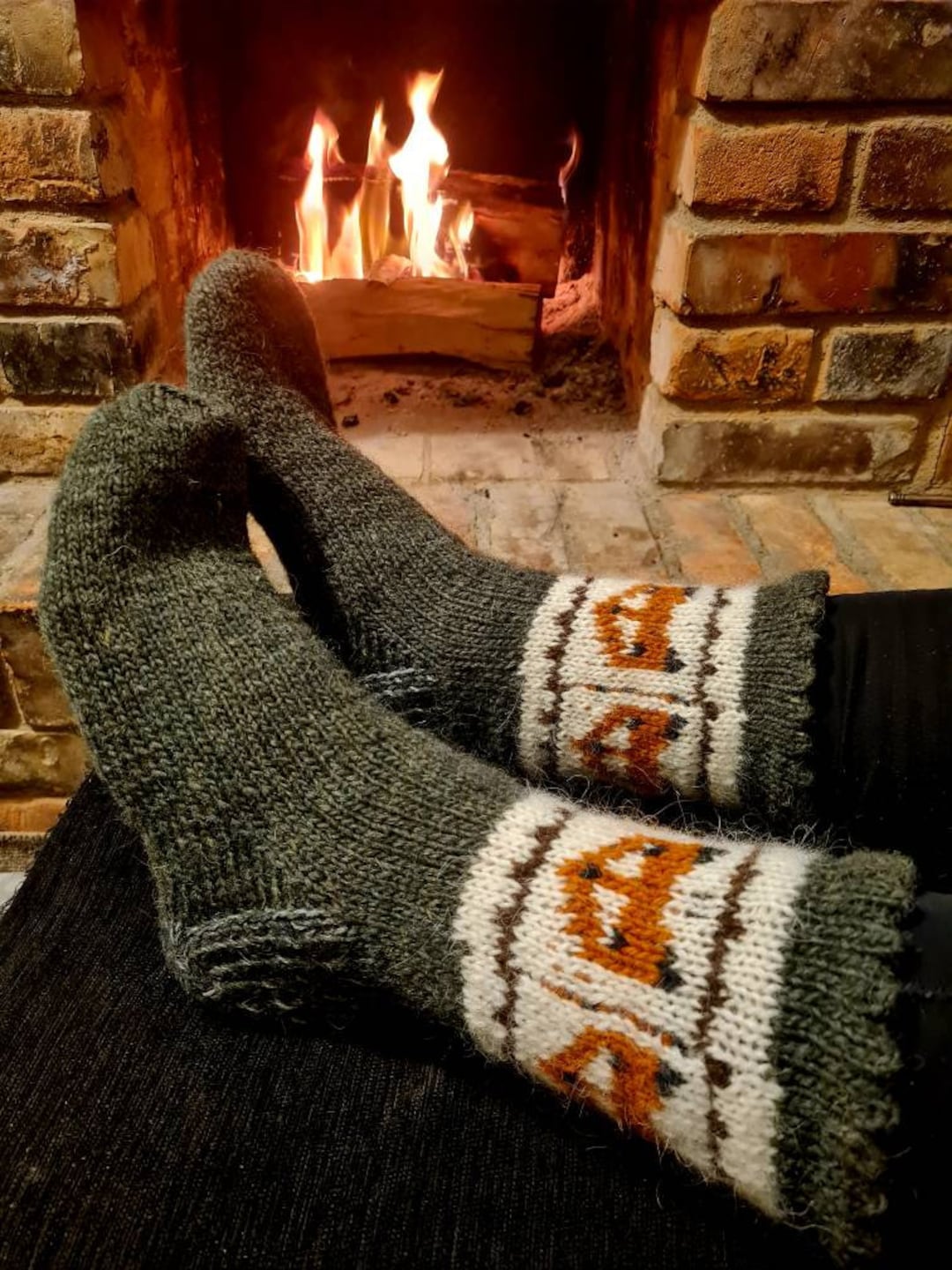 MADE TO ORDER, Icelandic Wool Fox Socks - Etsy
