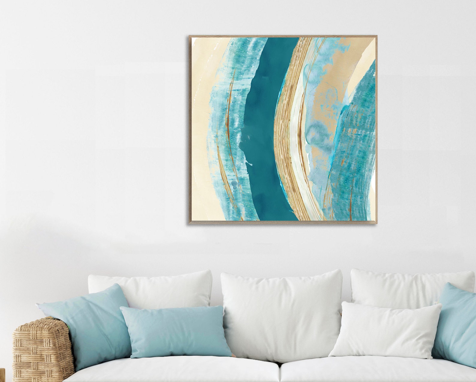 Blue Ocean Art Print / Large Blue Abstract Painting / | Etsy UK