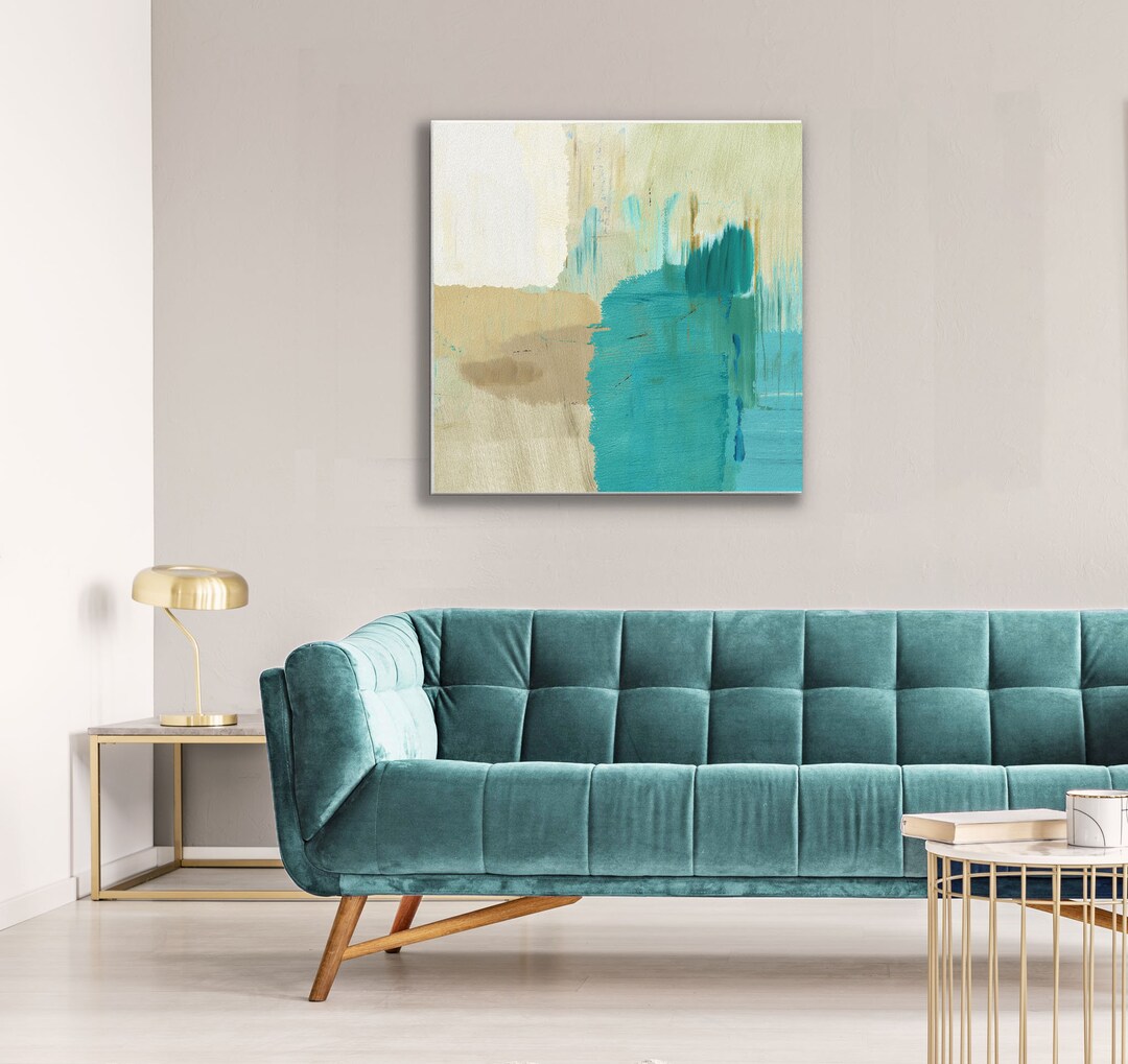 Vibrant Green Abstract Art / Large Green Canvas Wall Art /abstract ...