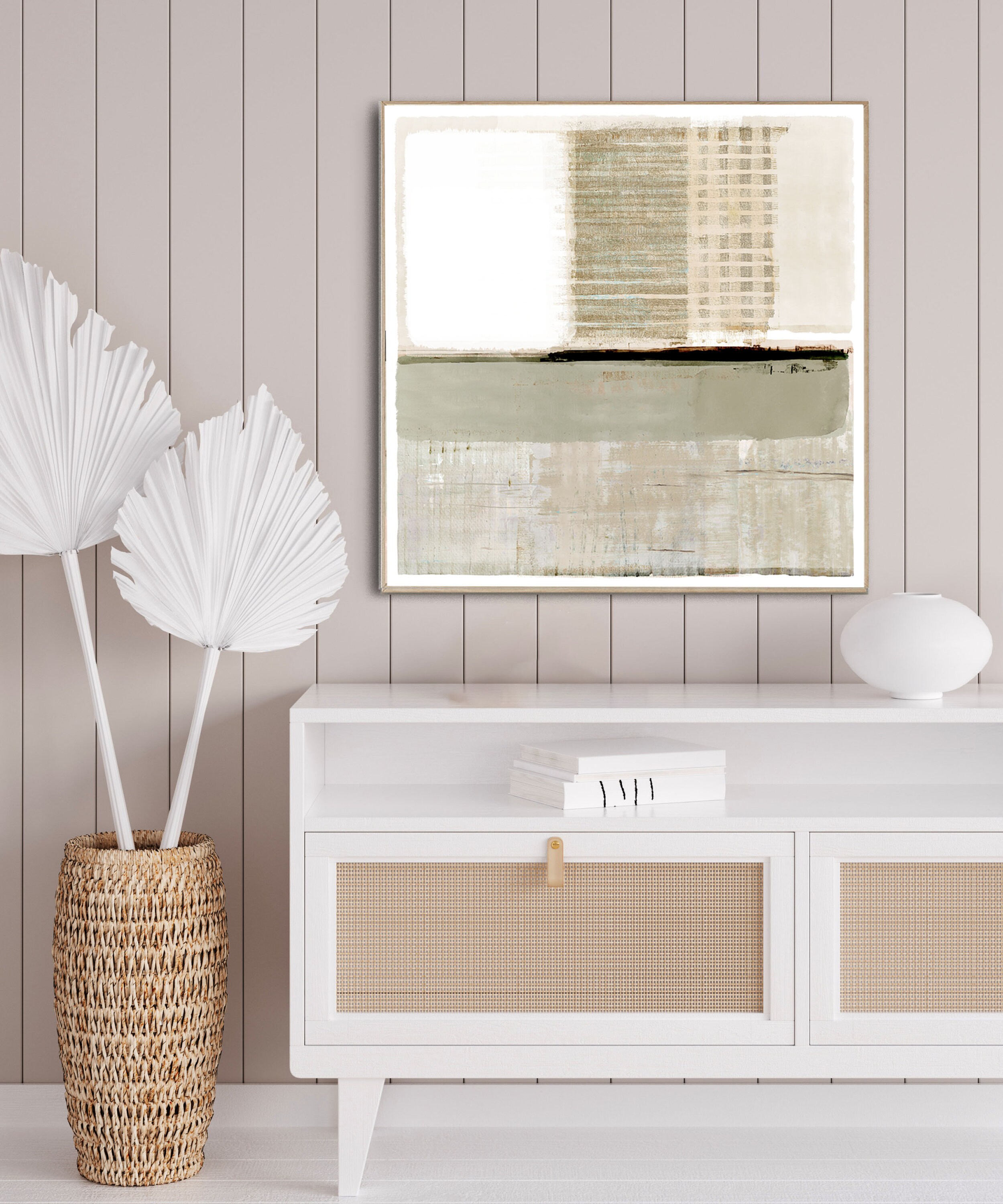 Sage Green and Beige Abstract Art Print / Neutral Minimalist - Etsy UK