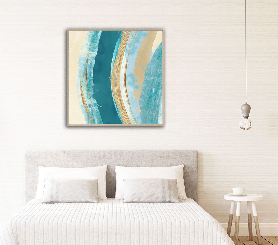 Blue Ocean Art Print / Large Blue Abstract Painting / - Etsy UK