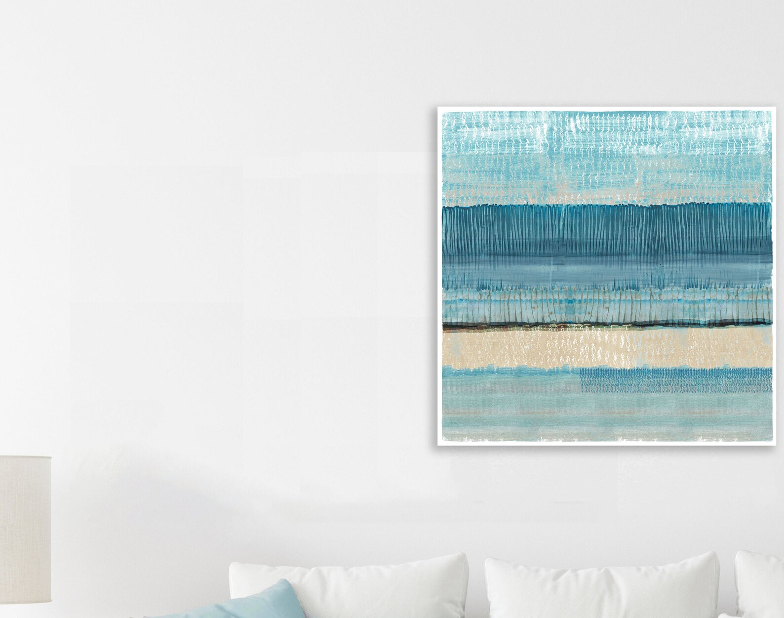 Indigo Blue Abstract Seascape Painting / Coastal Wall Art / | Etsy