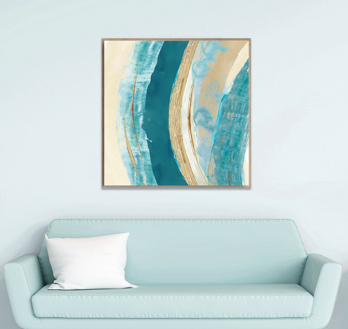 Blue Ocean Art Print / Large Blue Abstract Painting / | Etsy UK