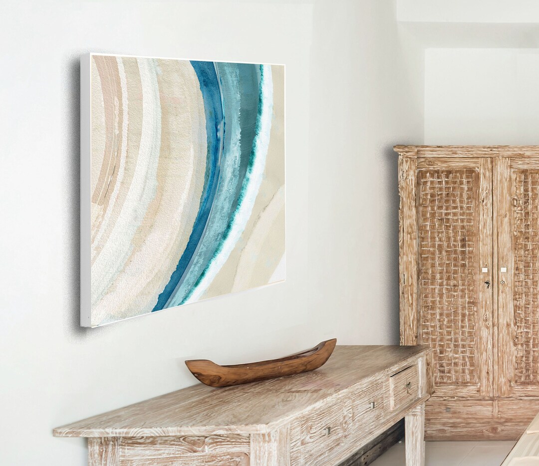 Ocean Wave Wall Art / Blue Coastal Art / Turquoise Blue Abstract Wall ...