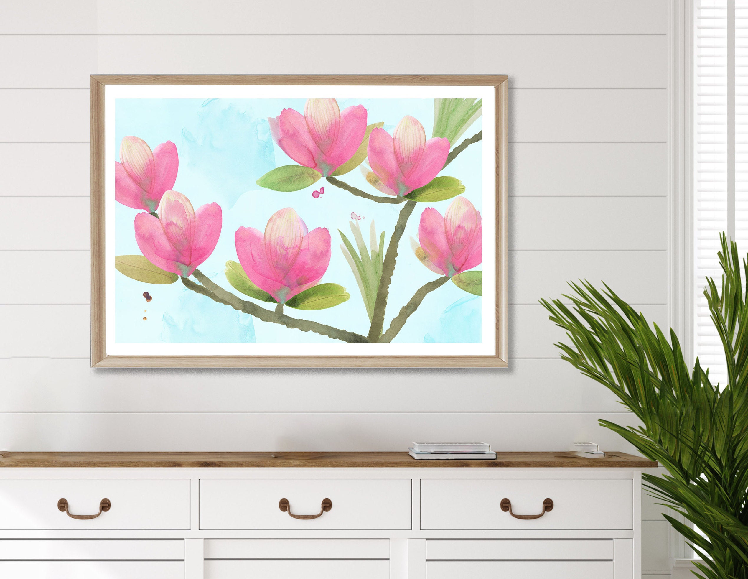 Pink Magnolia Painting