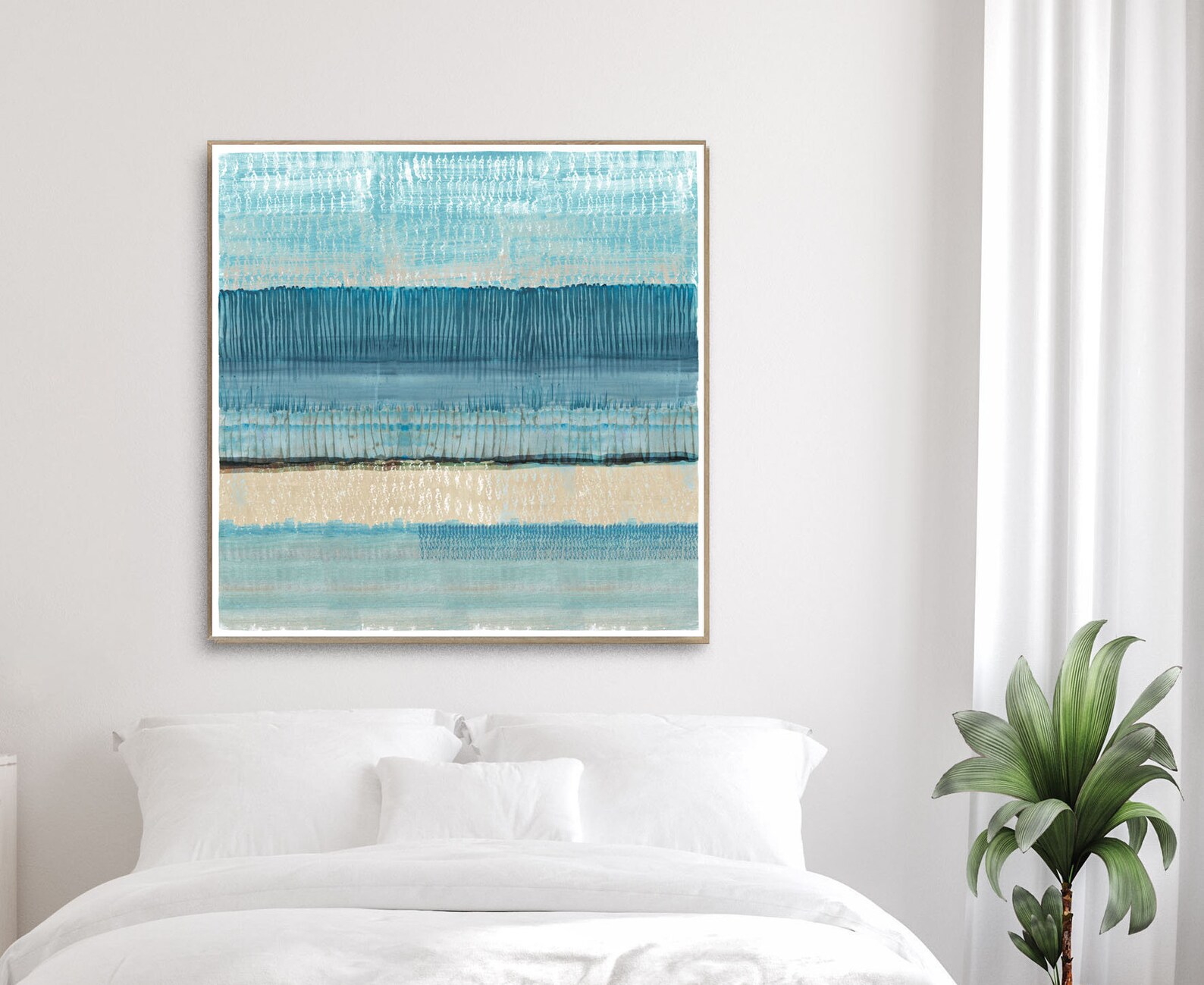 Indigo Blue Abstract Seascape Painting / Coastal Wall Art / | Etsy