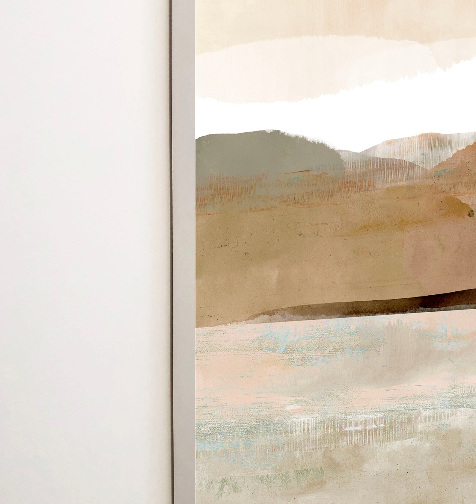 Brown & Cream Abstract Landscape Art Print / Serene Minimalist - Etsy UK