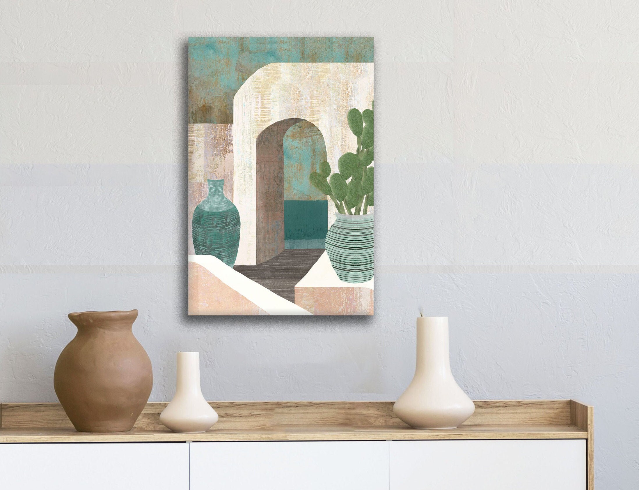 Mediterranean archway painting / sun-baked building with | Etsy