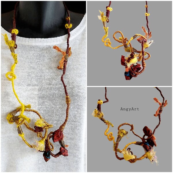 Fiber Necklace - Etsy