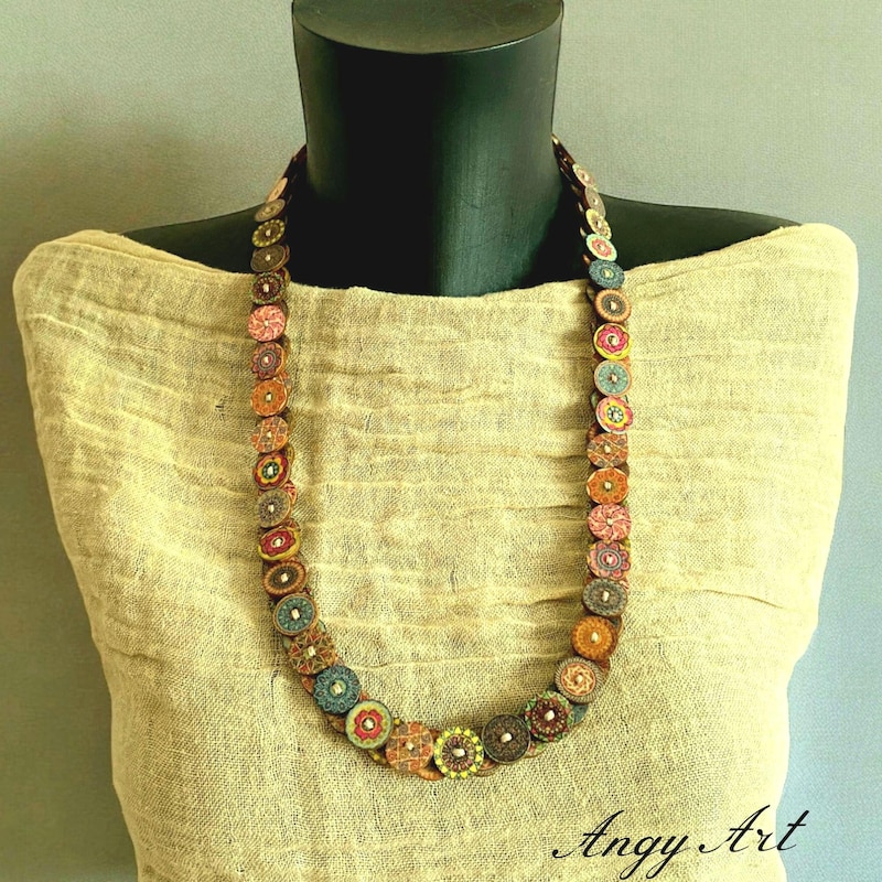 Button Necklace - Etsy