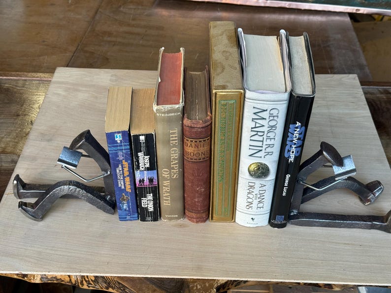 Bookends Made From Railroad Spikes and Other Scrap Steel. - Etsy