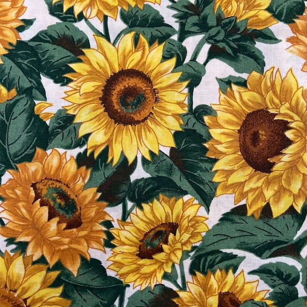 Sunflower Cotton Fabric - Etsy