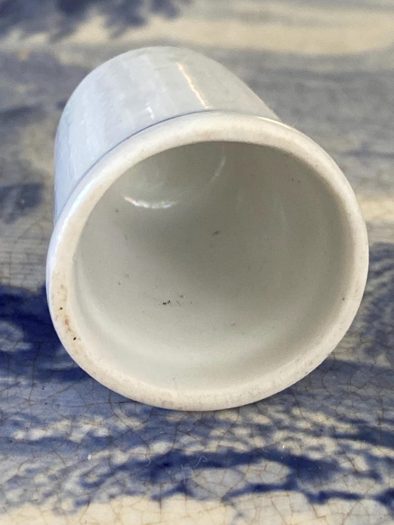 VTG Blue Bamboo Porcelain Thimble - Etsy