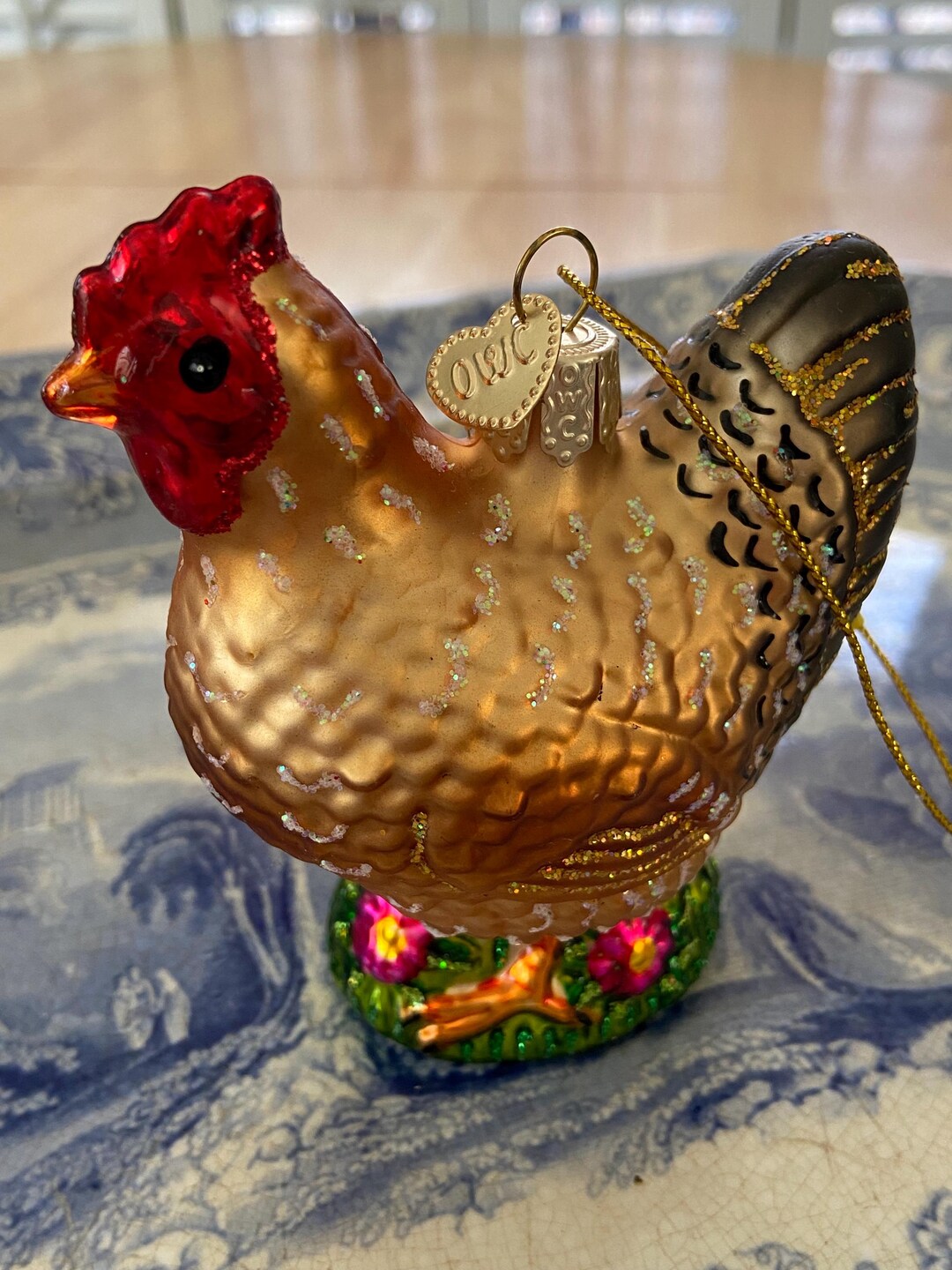 Glass OWC Spring Chicken Christmas Ornament - Etsy