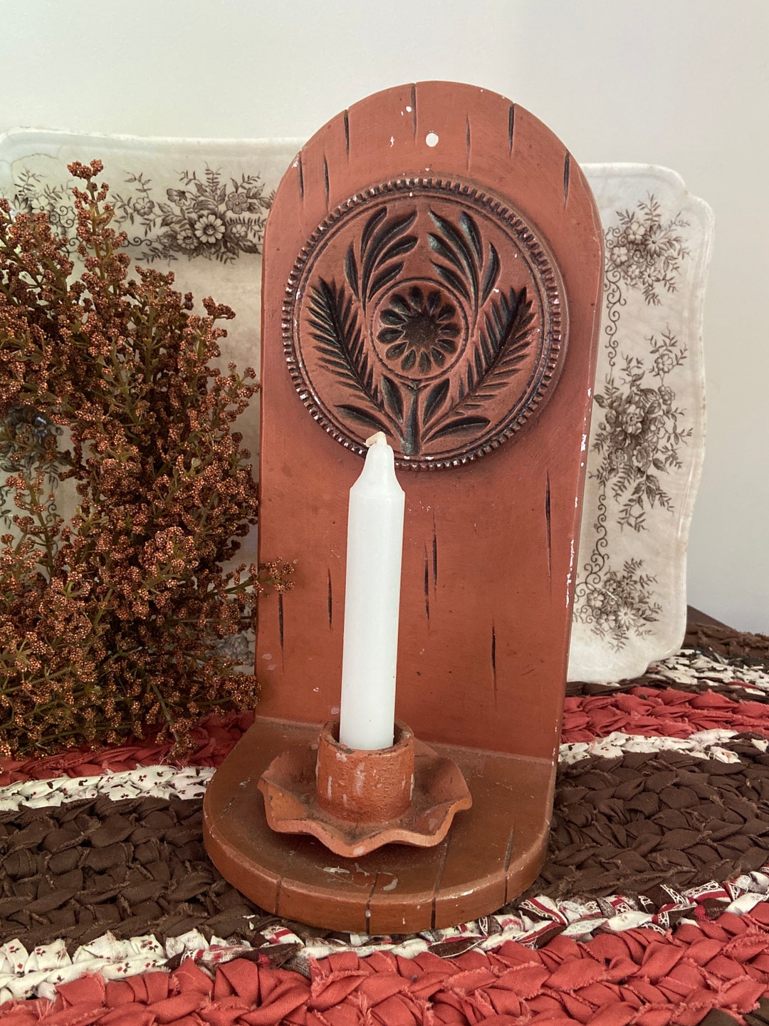Colonial Metal Wall Sconce - Primitive Candle Holder - Etsy