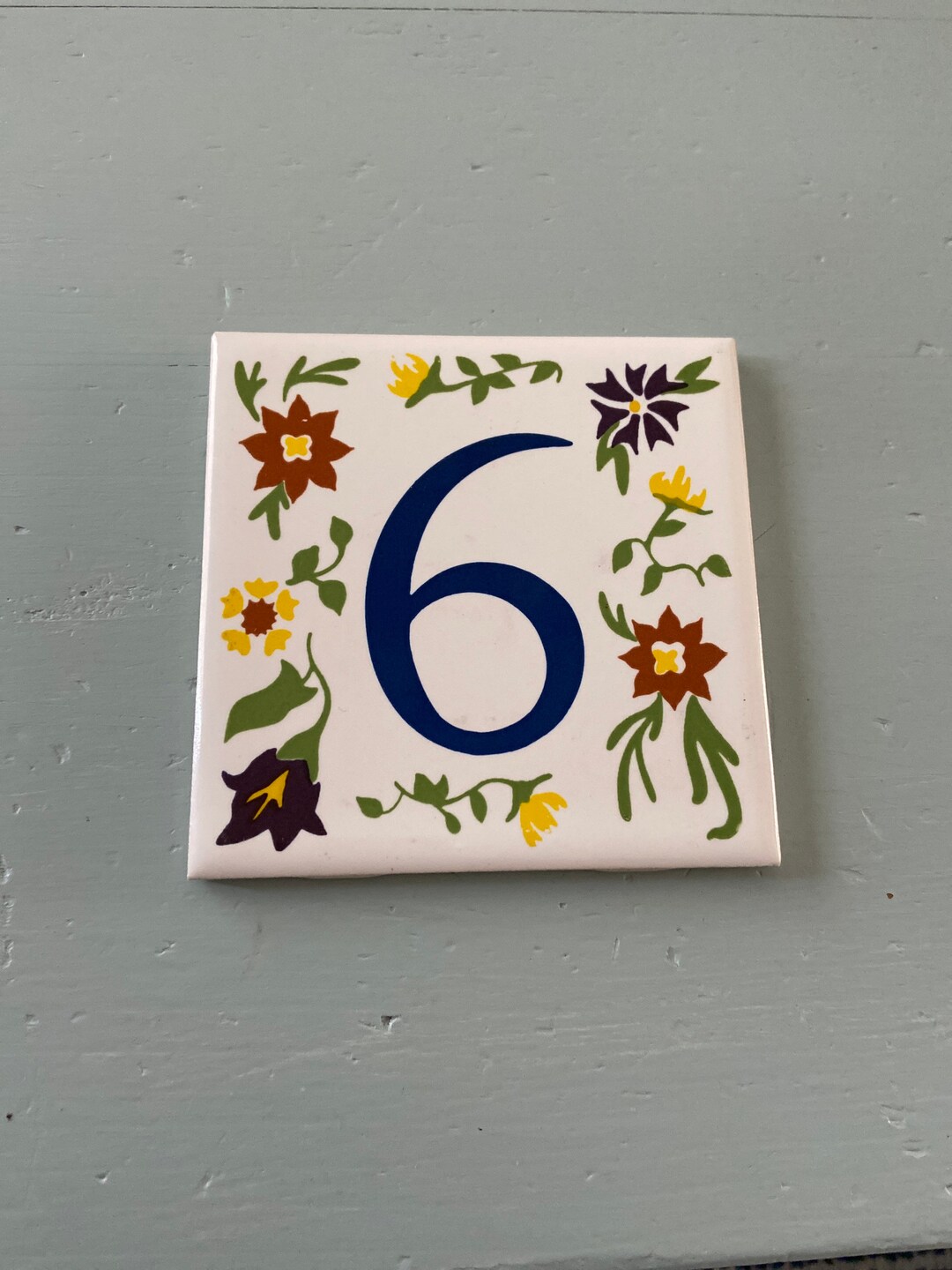 VTG Porcelain House Number Tile Decorative Dal-tile House Number 6 or 9 ...