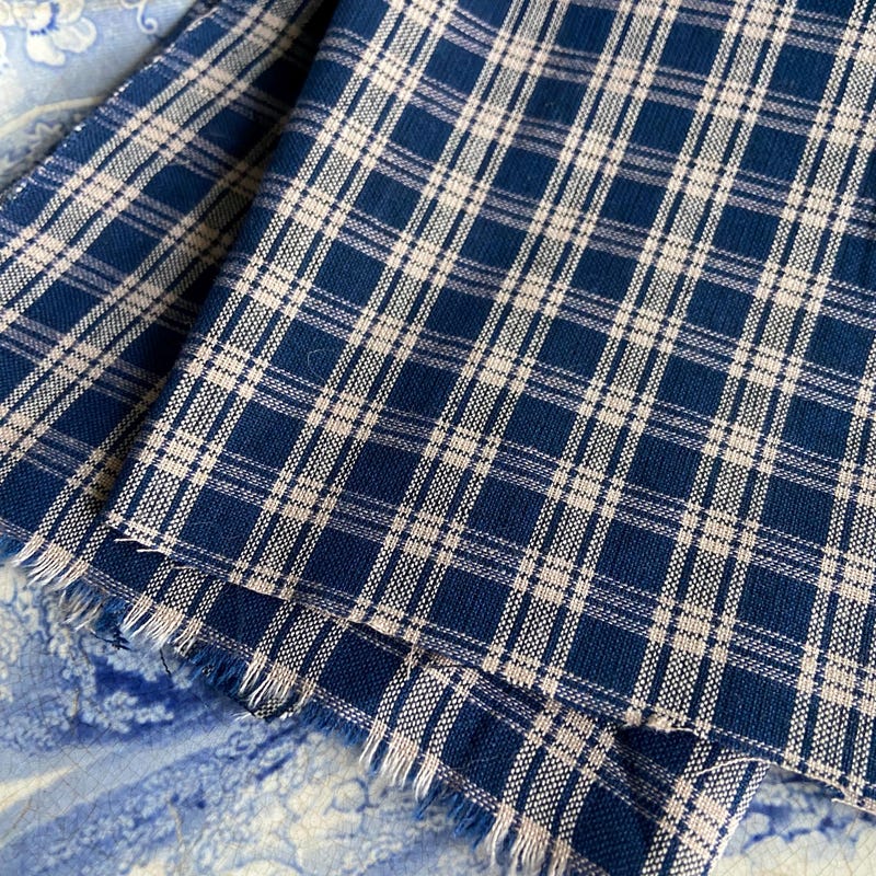 Blue Plaid Fabric - Etsy