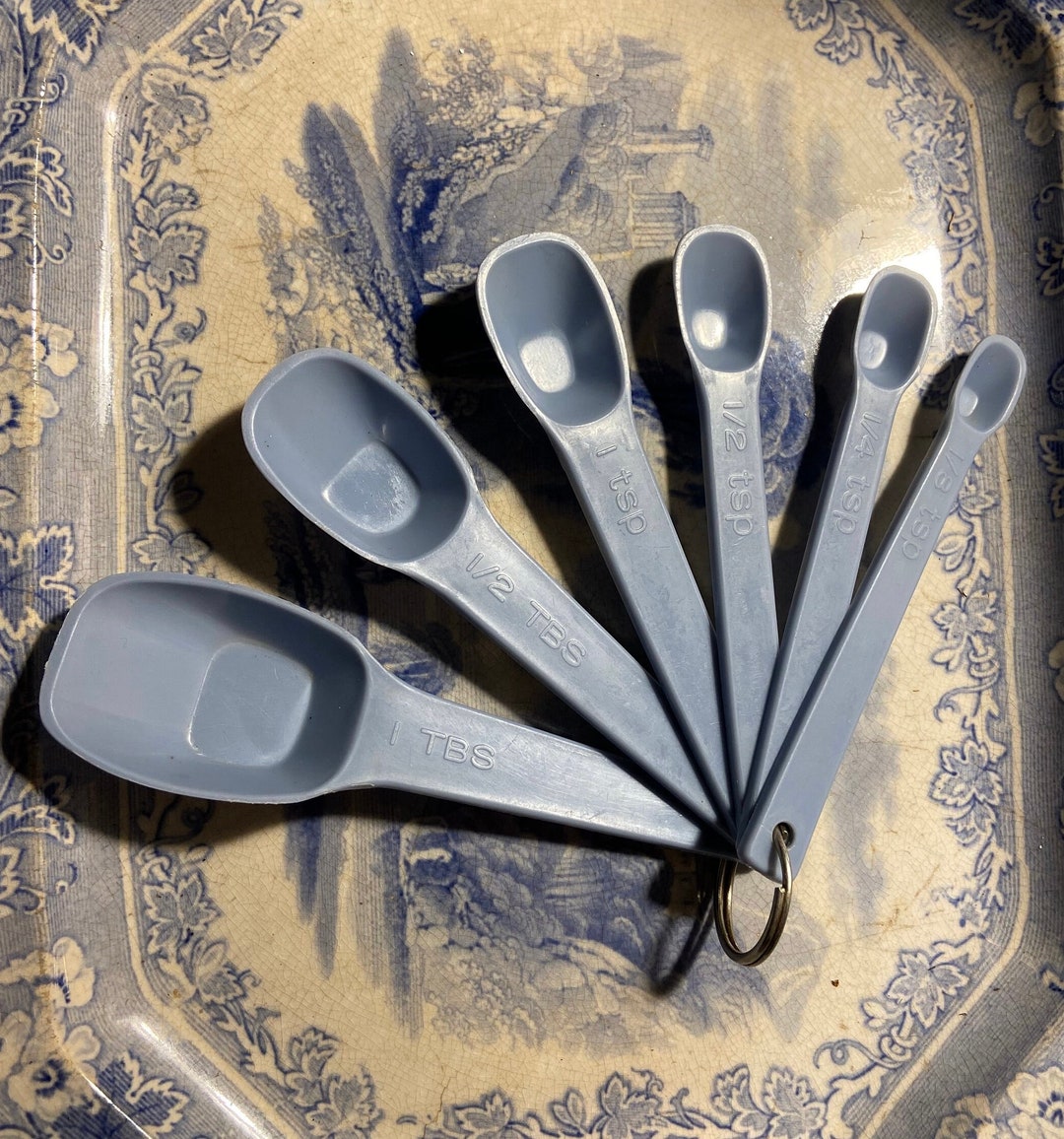 Vintage Blue Measuring Spoons Set of Six Country Blue Kitchen - Etsy
