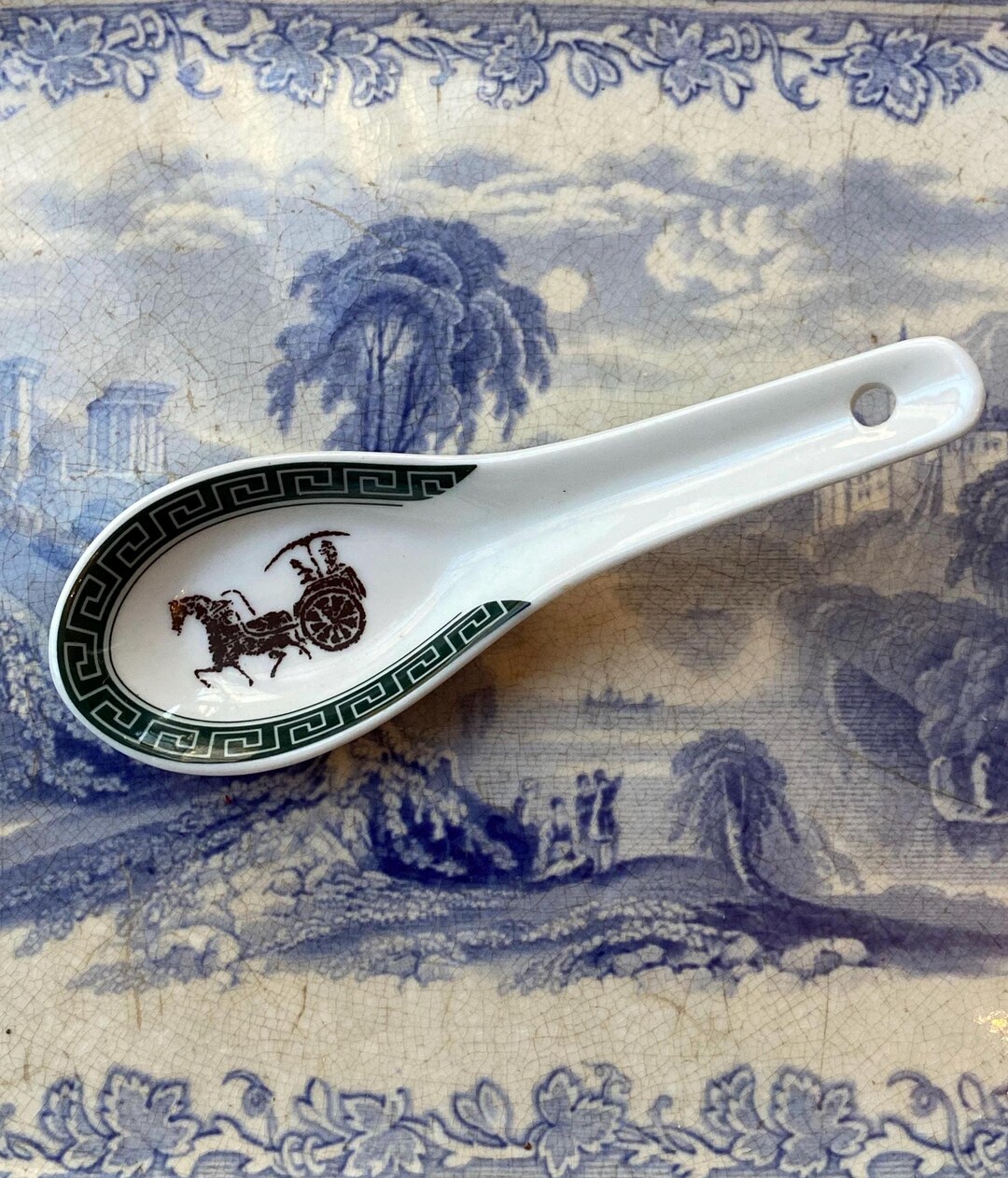 Greek Key Covered Chariot Ceramic Scoop or Spoon Rest - Etsy