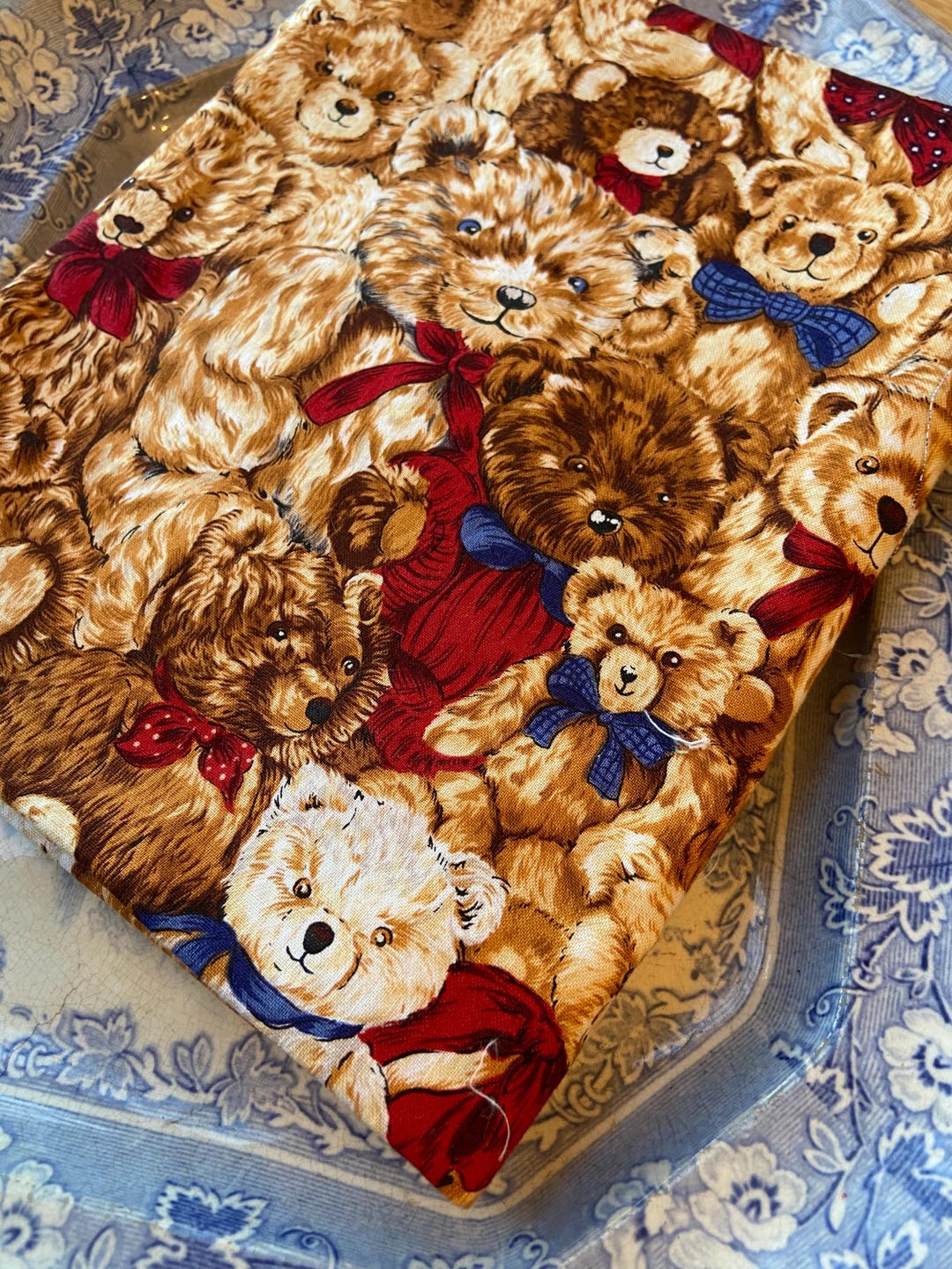 Vintage Teddy Bear Allover Fabric English Collection by David Textiles ...