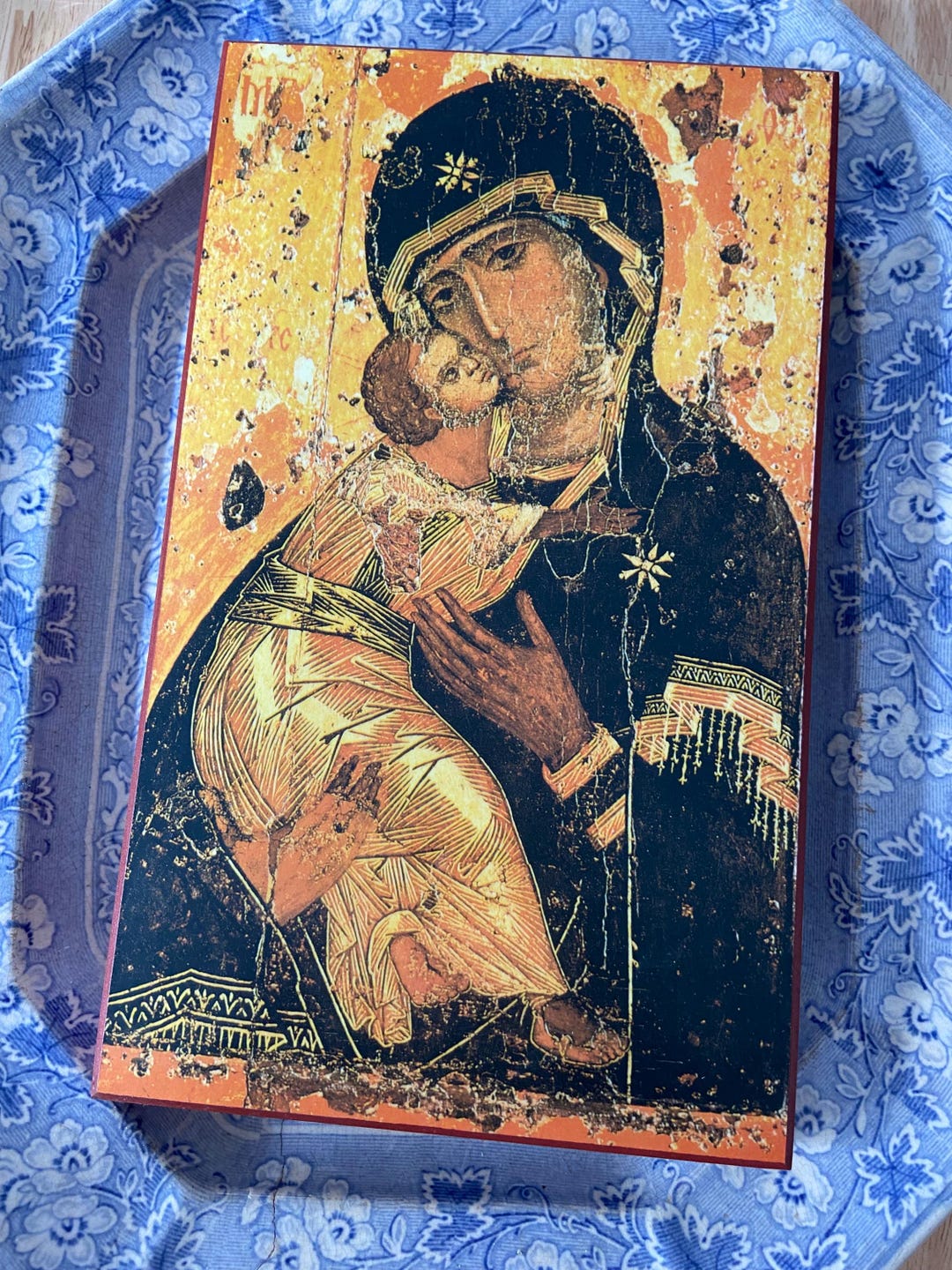 Theotokos of Vladimir Icon Virgin Mary Wooden Orthodox Christian Wall ...