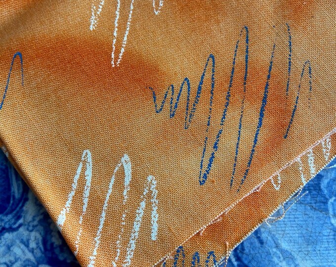 Tangerine Scribble Art Cotton Fabric Fat Quarter 21”x18” - Etsy