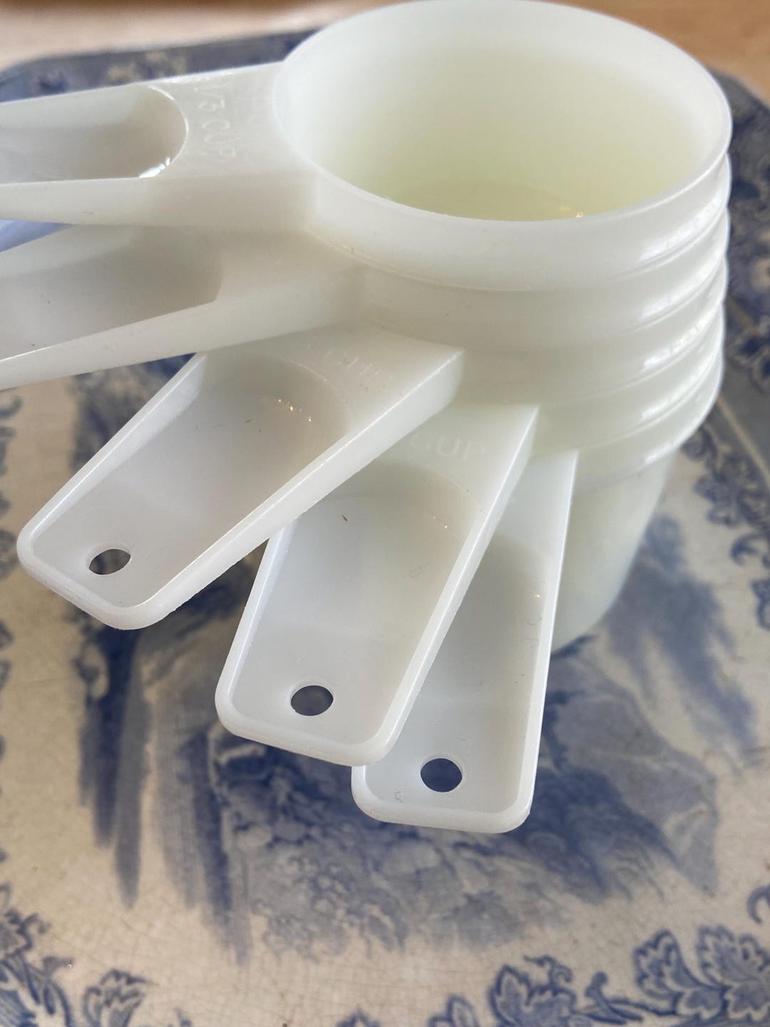Vintage White Measuring Cup Set of Five - Etsy