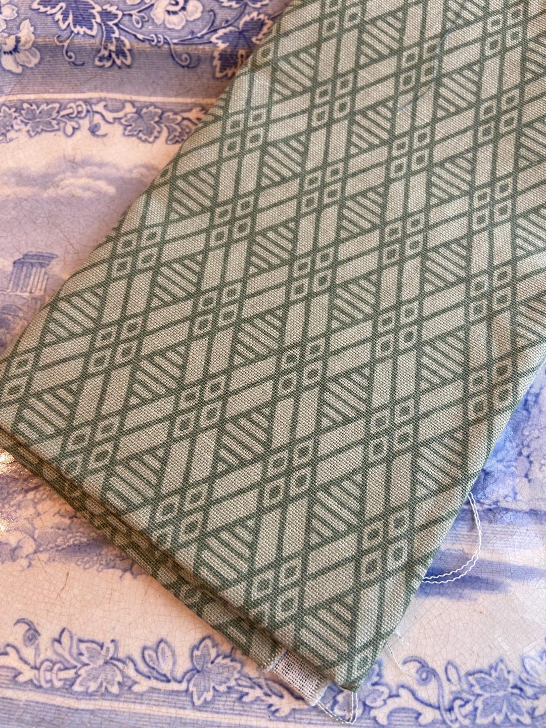 Sherwood Forest Green Diamond and Stripe Home Decor Fabric 30”x17” - Etsy