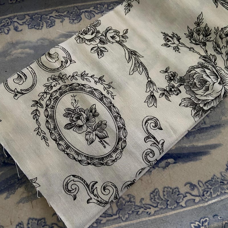 Black Toile Fabric - Etsy