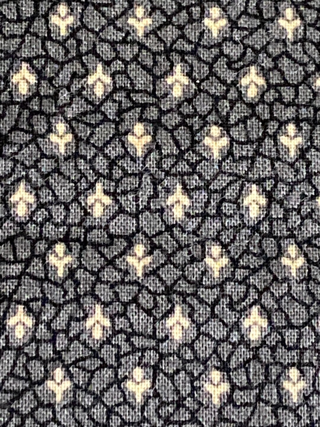 VTG Springs Industries Fabric 32”x14” - Black Gray and Cream Cotton ...