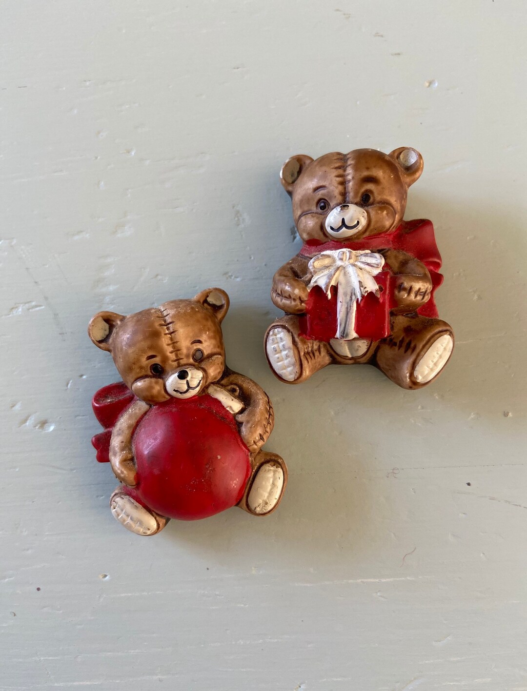 Set of Vintage Teddy Bear Magnets Valentine Refrigerator Magnets ...