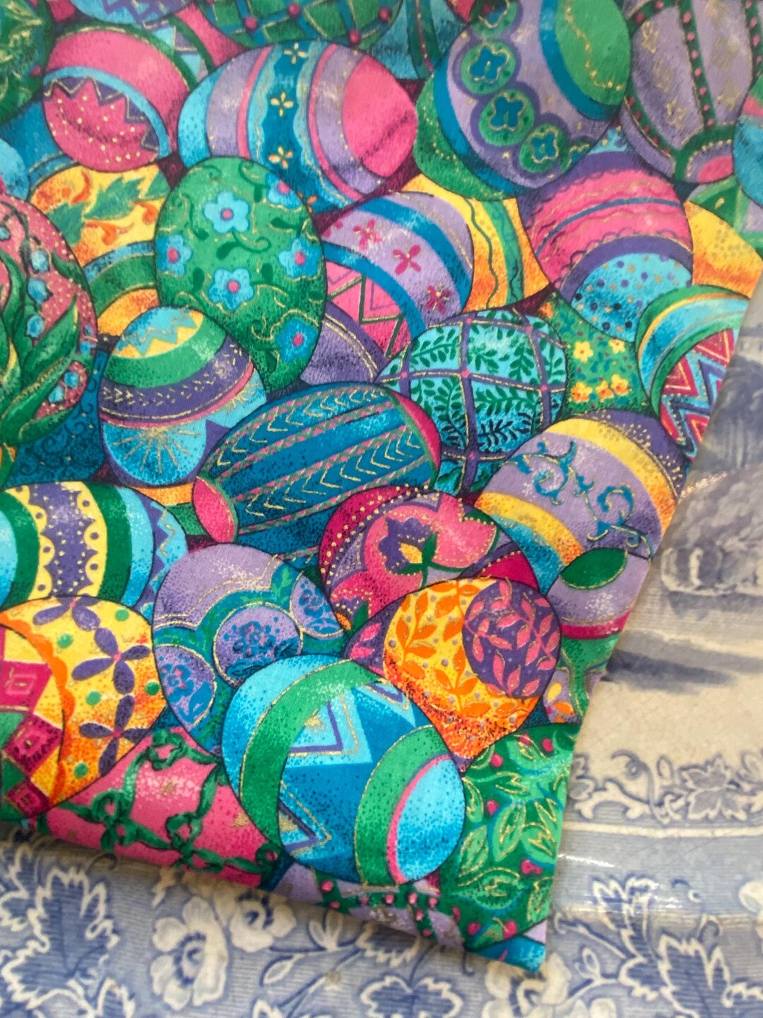 VTG Cranston Printworks Easter Egg Cotton Fabric Half Yard 11”x22” - Etsy