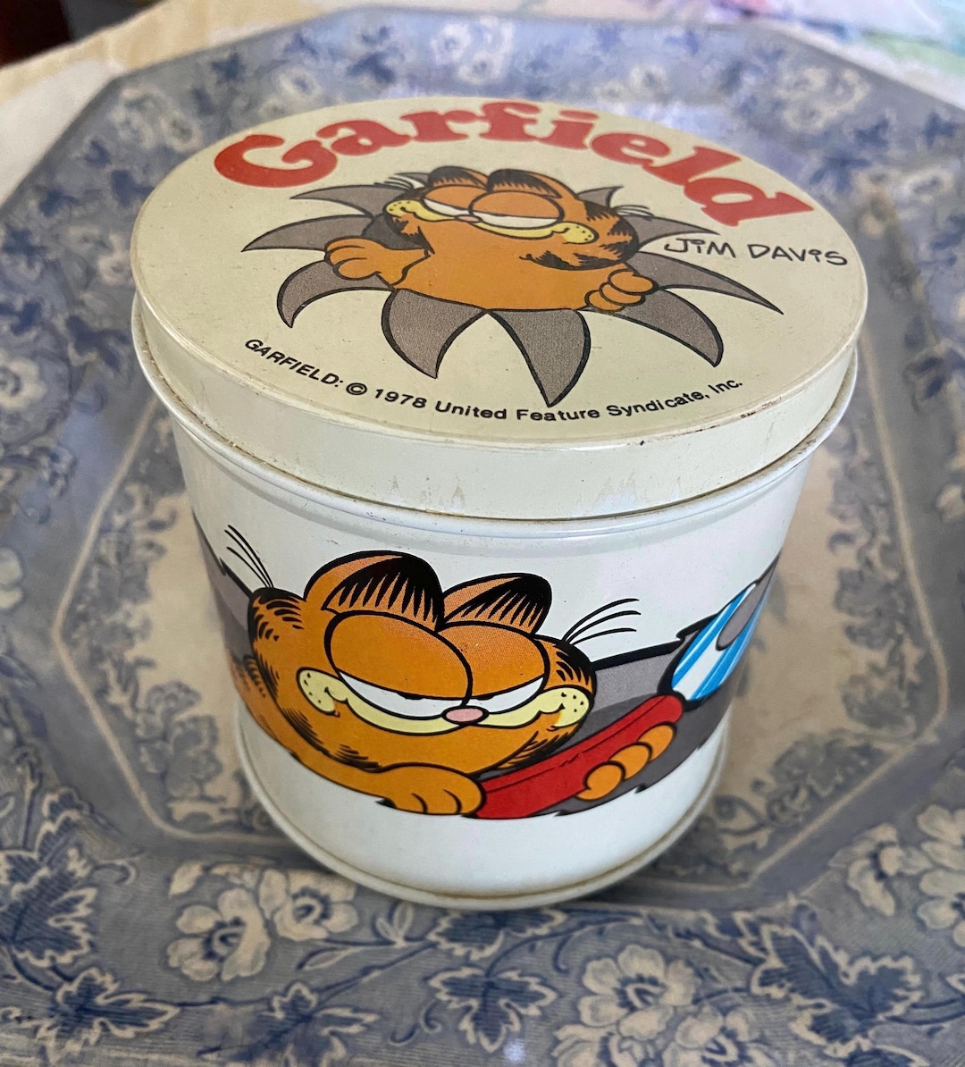 The Iconic Garfield Tin - Garfield Busting Out of Lid - Etsy
