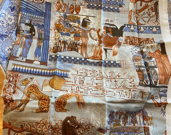 Ancient Egyptian Mural Cotton Fat Quarter 19”x22” Vintage Egypt Mural ...