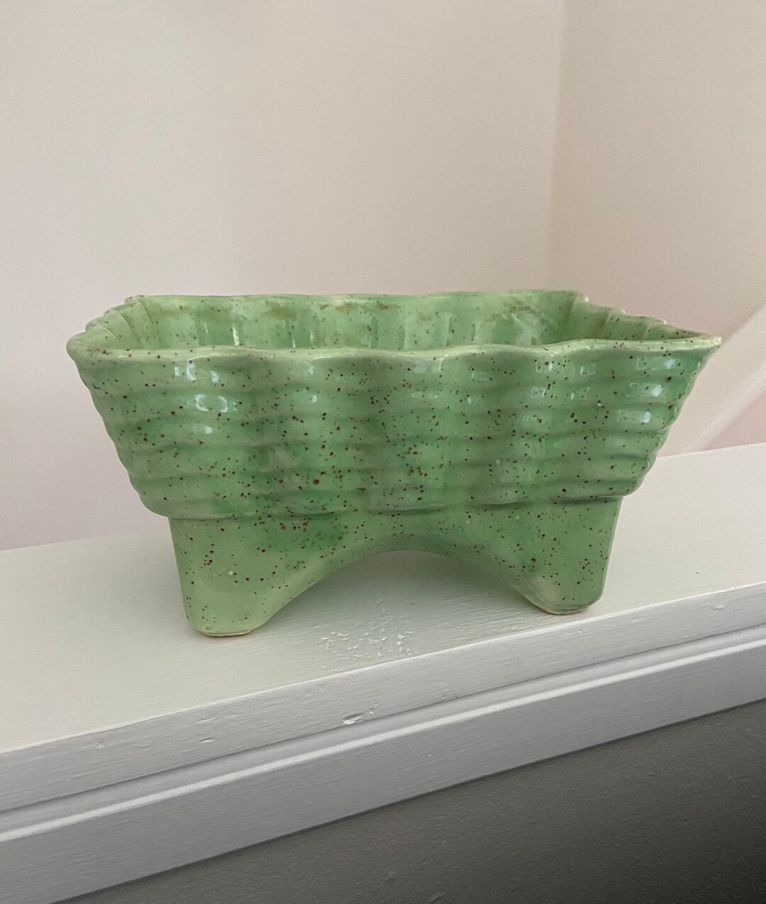 Cookson Planter Green Ceramic Planter Light Green Speckled - Etsy