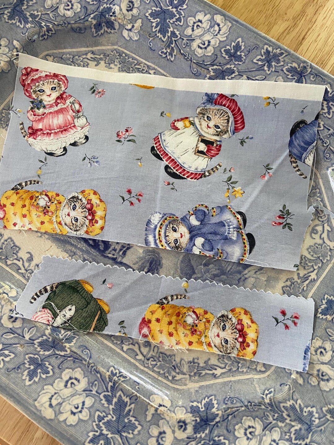 Vintage Kitty Cucumber Cotton Fabric Pieces Small Cutter Pieces - Etsy