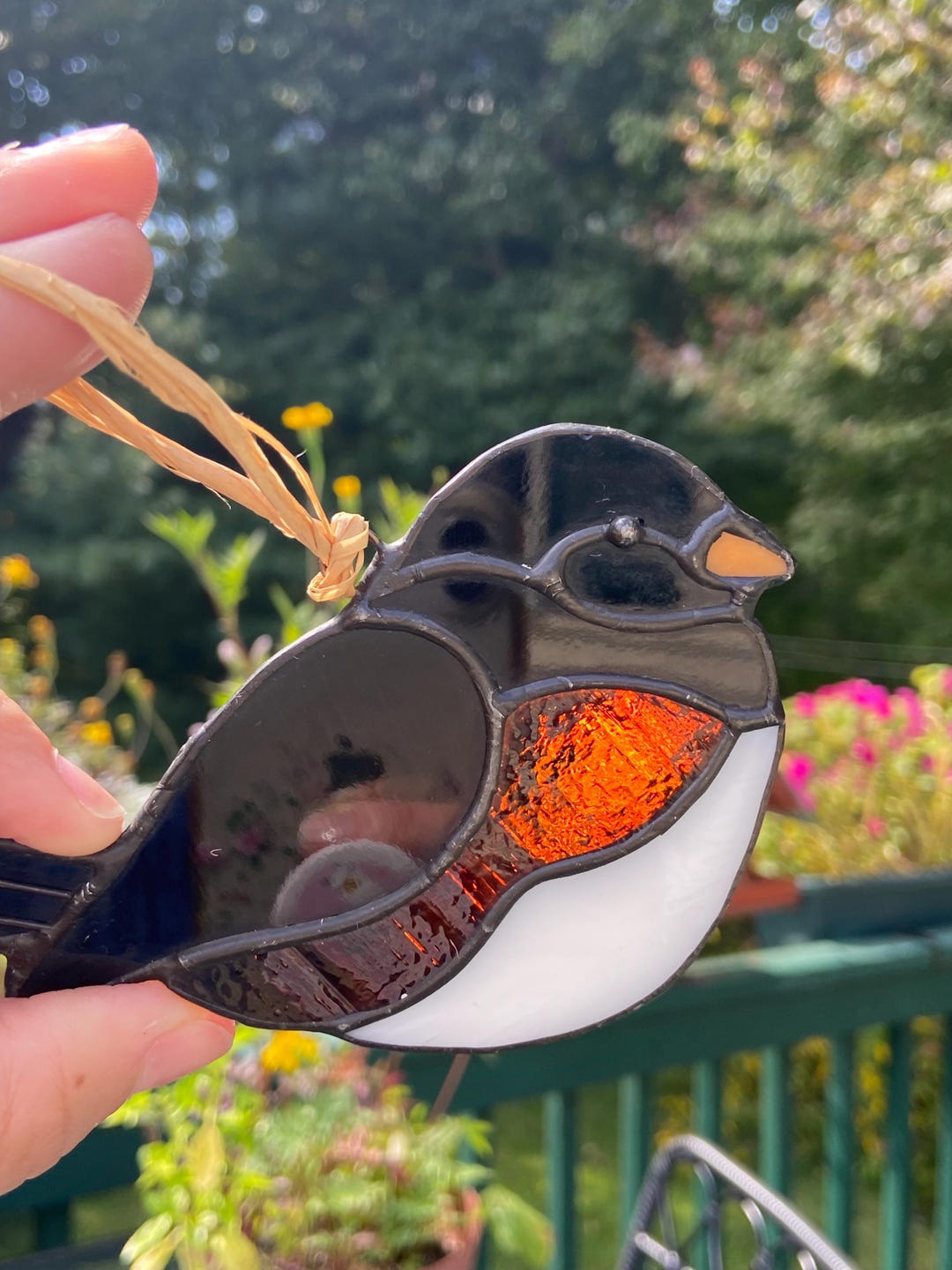 Chickadee Suncatcher Glass Bird Sun Catcher - Etsy