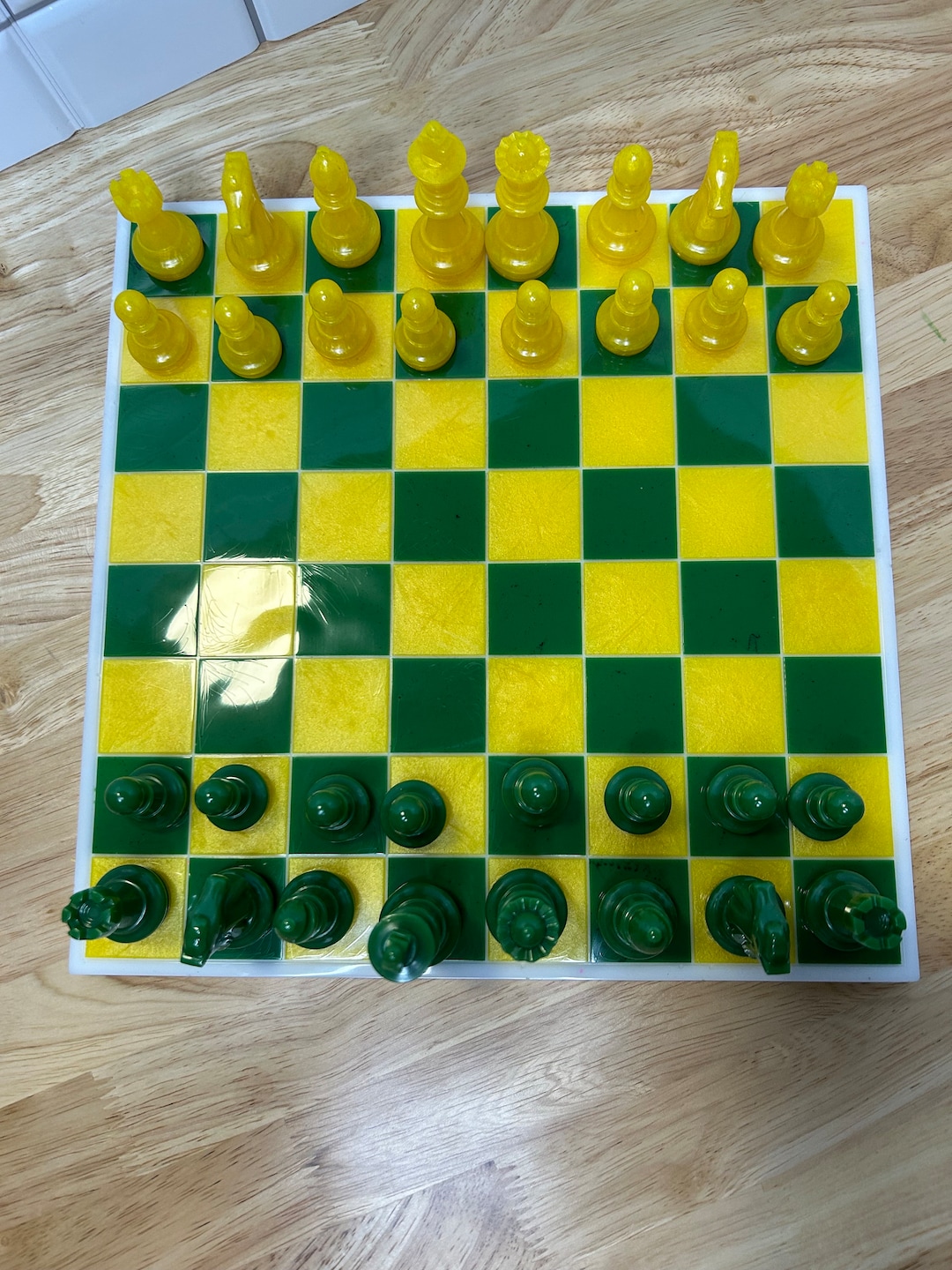Made to Order Chessboard | Green/yellow/white | Sizes Available - 11 ...
