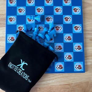 Dark Blue/lt. Blue Chessboard | 32 Chess Pieces | 24 Checkers | 11"x11 ...
