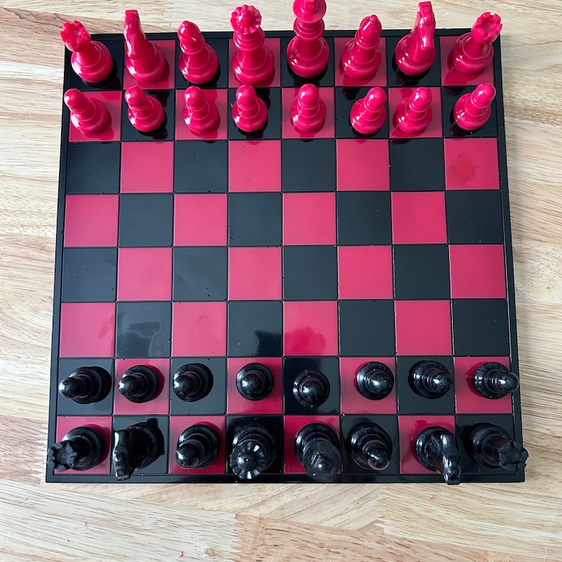 Red Chess Board - Etsy