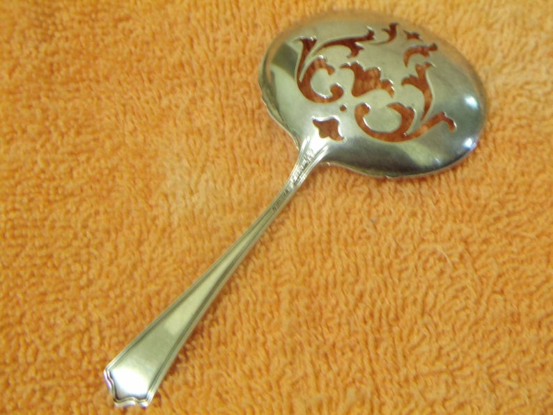 Vintage Sterling Silver Serving Utensil Slotted Spoon - Etsy