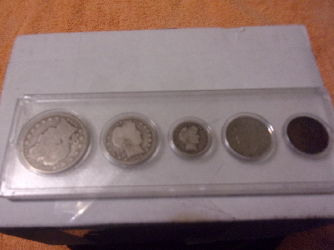 1898 Silver Birth Year 5 Coin Set - Etsy