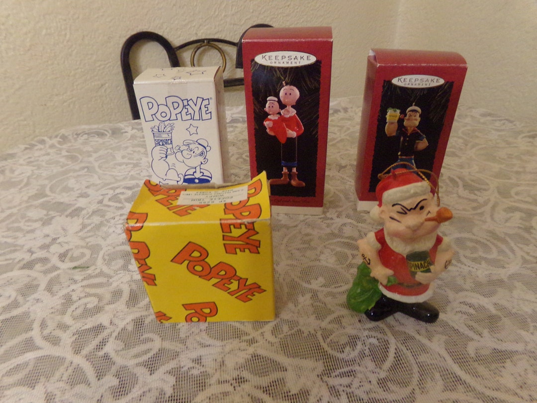 Vintage 5pc Popeye Christmas Ornament Set - Etsy
