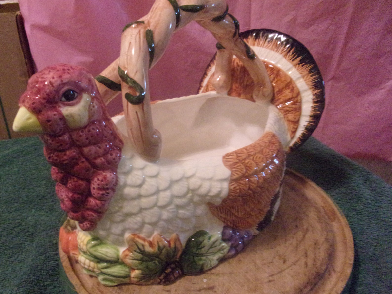 Vintage Home Trends Ceramic Thanksgiving Turkey Serving Basket - Etsy
