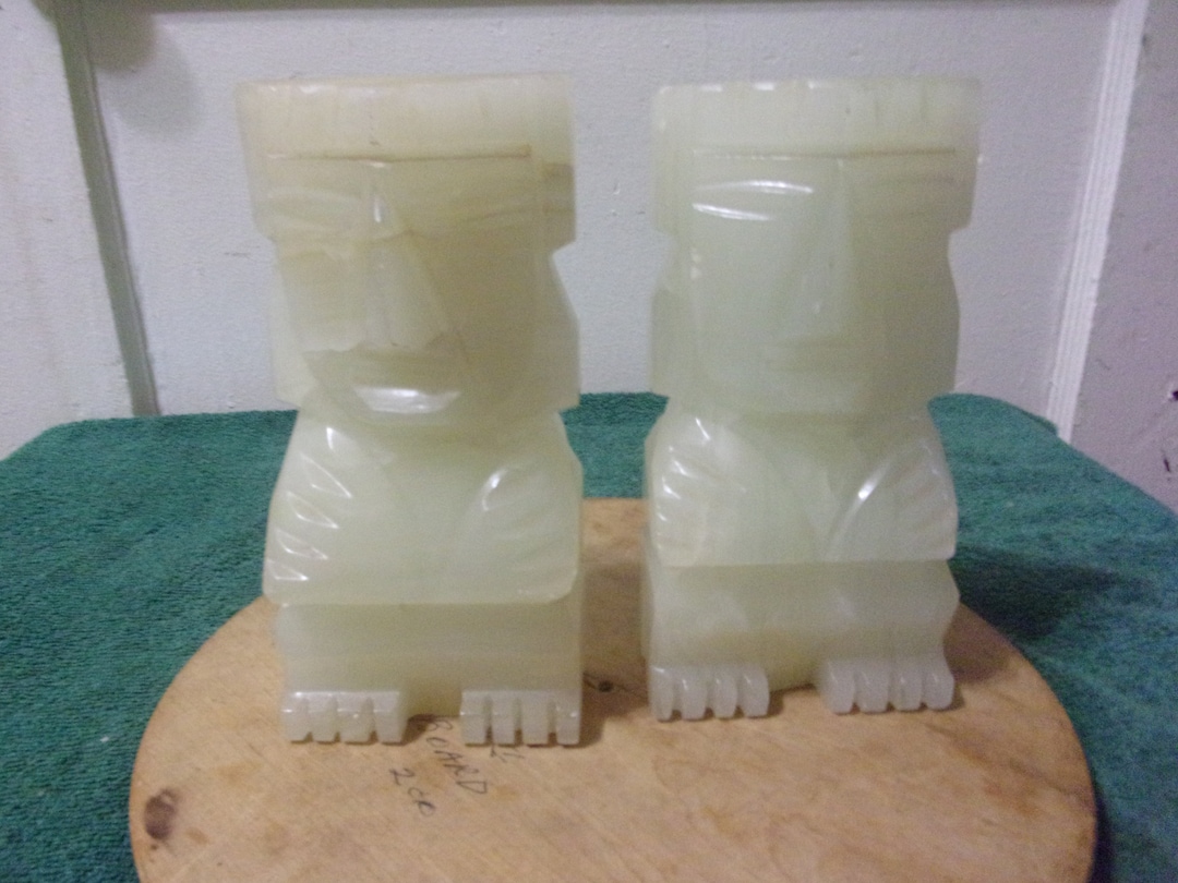 Hand-carved Aztec Grecian Marble Bookends - Etsy