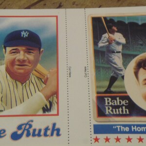 1983 Fleetwood Babe Ruth First Day Covers Promo 2 Card Panel - Etsy
