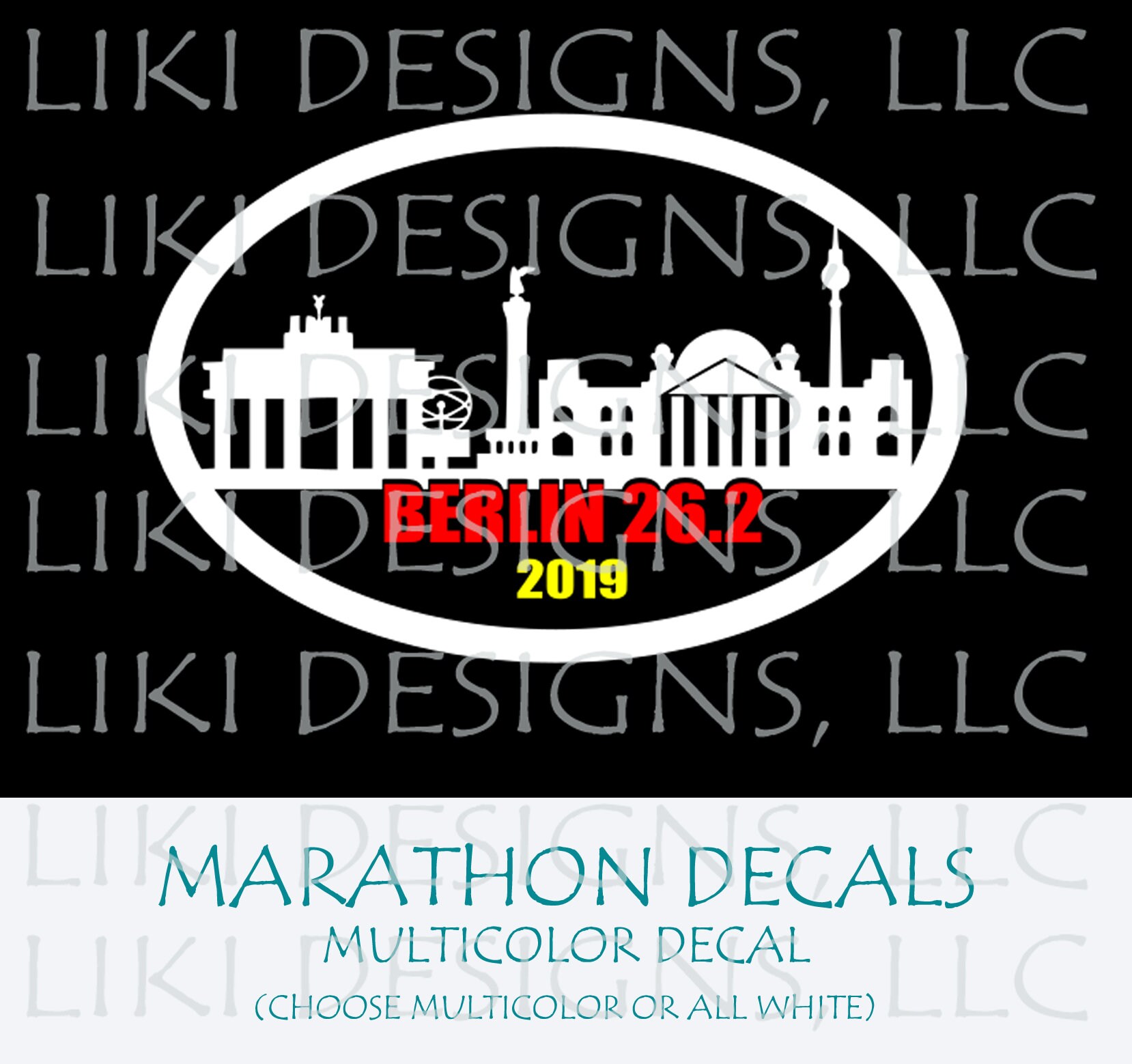 4 Wide Oval White/full Color RUNNING DECAL With CUSTOM - Etsy